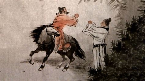 中国古代，两个朋友在道别，互相要去远方，手绘插画， 新海诚， 豆友fiau的以图出图 通用模式作品