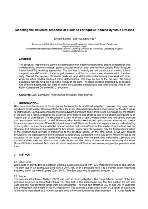 Pdf Modeling The Structural Response Of A Dam To Earthquake Induced Dynamic Stresses