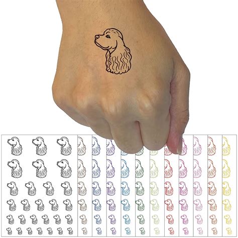 Cocker Spaniel Dog Head Temporary Tattoo Water Resistant