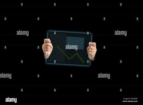 Person Hand Showing Line Graph Stock Photo Alamy