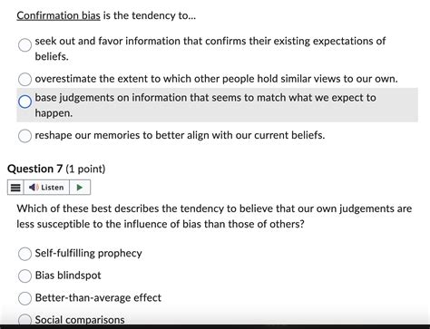 Solved Confirmation Bias Is The Tendency To Seek