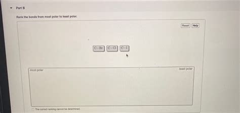 Solved Part B Rank The Bonds From Most Polar To Least Polar Chegg