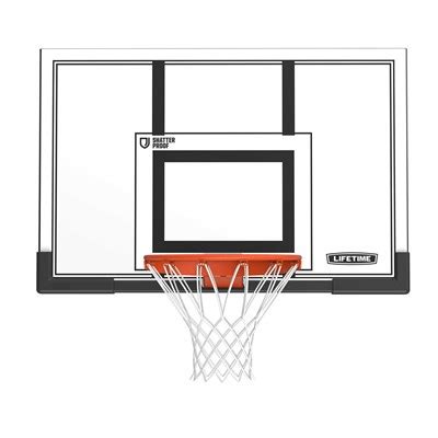 Lifetime Basketball Backboard And Rim Combo 50 Inch Polycarbonate