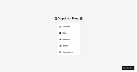 make dropdown menu with vanilla javascript codesandbox