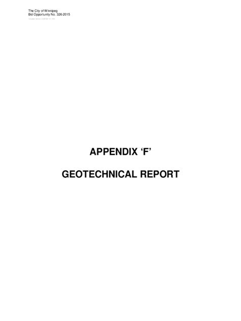 Fillable Online APPENDIX F GEOTECHNICAL REPORT Fax Email Print PdfFiller