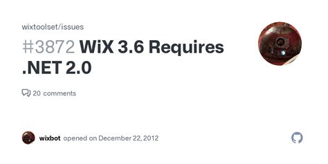 Wix 36 Requires Net 20 · Issue 3872 · Wixtoolsetissues · Github