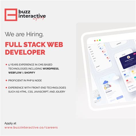 Buzz Interactive On Linkedin Job Title Full Stack Web Developer Job Summary We Are Looking