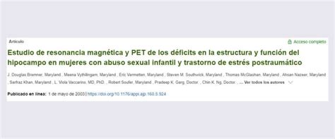 Consecuencias Neurológicas Del Abuso Sexual Infantil Método Respem