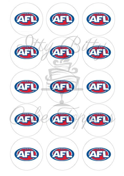 AFL Themed Edible Cupcake Toppers Itty Bitty Cake Toppers