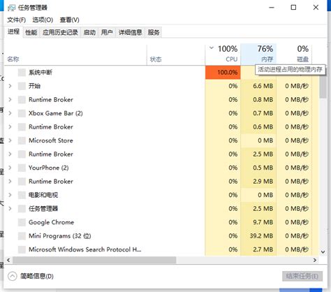 系统中断、microsoft® Windows 系统保护后台任务。 和 Microsoft Compatibility Telemetry