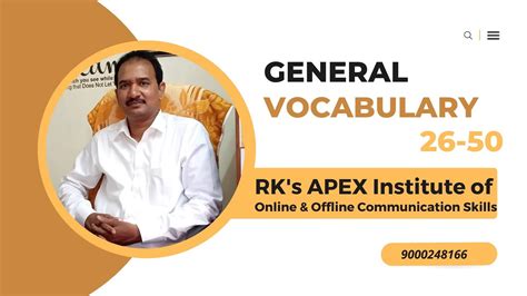 general vocabulary 26 50 ravi kanth sir i rk s apex institute of
