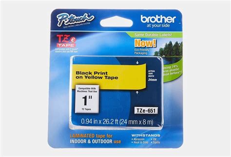 Brother Tze Tape X Ft Mm X M Black On Yellow Afnco