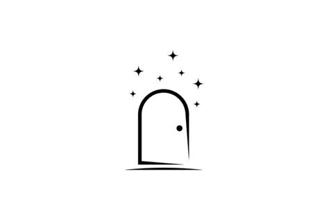 Premium Vector Abstract Door Design Logo Decorated With Stars
