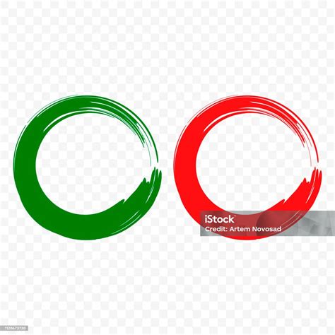 接受和拒絕符號向量按鈕投票 選舉選擇圓刷筆劃邊框符號確定和 X 圖示隔離在白色背景綠色圈協定 紅圈失敗向量圖形及更多清單圖片 Istock