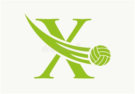 Letter X Volleyball Logo Design Sign Volleyball Sports Logotype Symbol