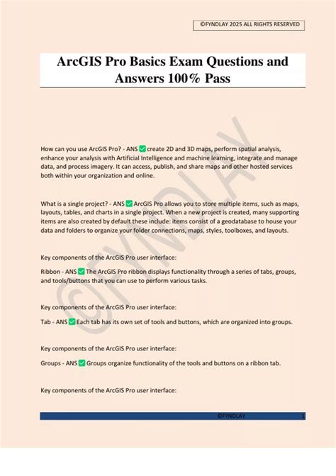 Arcgis Pro Basics Exam Questions And Answers 100 Pass Esri Stuvia Nl