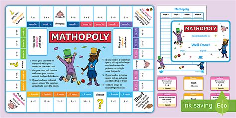 Addition And Subtraction Within 10 Mathopoly Board Game