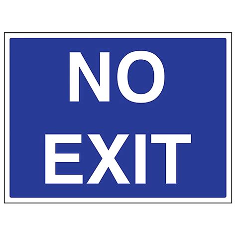 No Exit Mandatory Safety Caution Sign Rigid Plastic 400x300mm X3