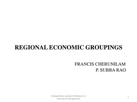 SOLUTION Regional Economic Grouping Studypool