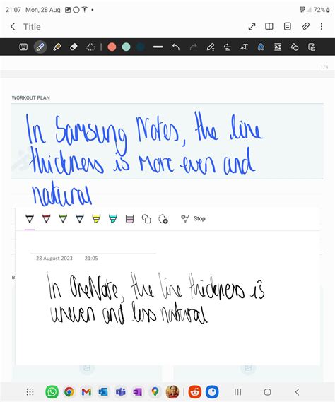 line thickness is uneven with handwritten notes on android r onenote