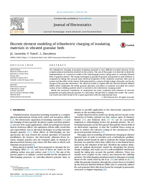 Discrete Element Modeling Of Triboelectric Charging Of Insulating Materials In Vibrated Granular