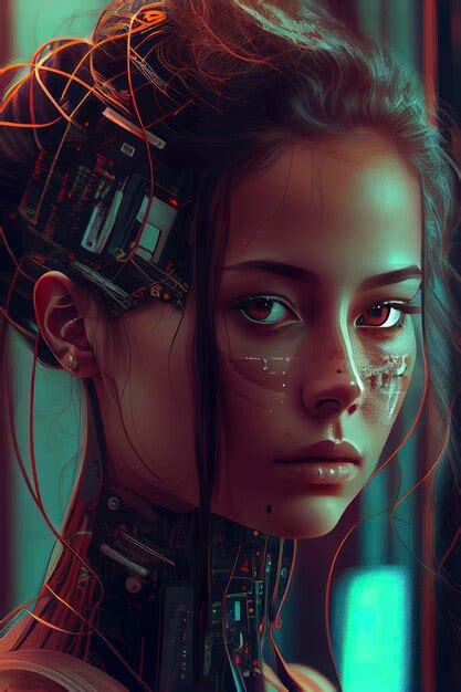 Premium Photo Woman Transformed Into Robot Eyes Close Up Skull To Android Transformation From