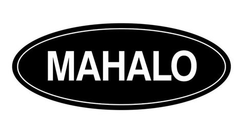 Signs ByLITA Oval Mahalo Sign Black Large Walmart