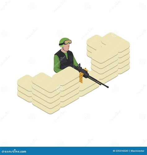 Soldier Firing Point Composition Stock Vector Illustration Of Army Personal 235316520