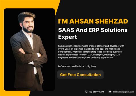 Ahsan Shahzad On Linkedin Techinnovation Saas Erp Freeconsultation Letsbuildit