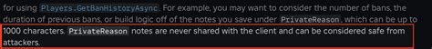More Documentation Is Needed On Limitations Of The Ban Api