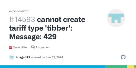 Cannot Create Tariff Type Tibber Message 429 · Evcc Io Evcc