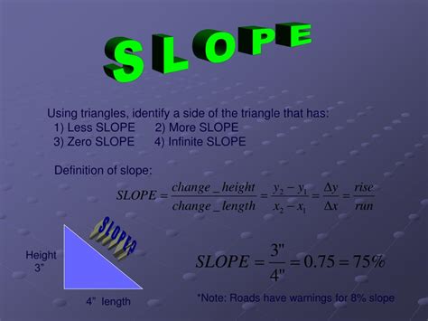 PPT TODAYS LESSON SLOPE I E Tilt Lean Pitch Tip PowerPoint Presentation ID