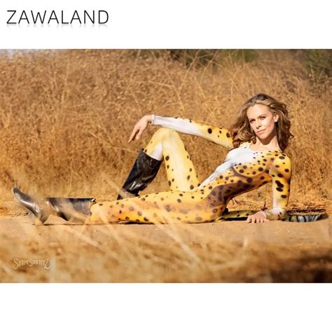 Leopard Catsuit Halloween Cosplay Costume Zentai Womens Bodysuit