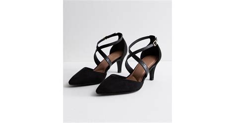 Wide Fit Black Suedette Stiletto Heel Court Shoes New Look