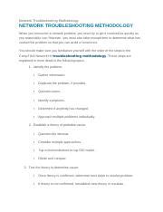 Network Troubleshooting Methodology Step By Step Guide Course Hero