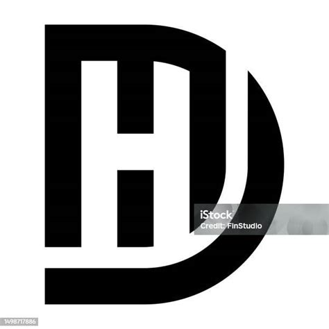 전문적인 혁신적인 초기 Dh 로고 및 Hd 로고 레터 Dh 또는 Hd 미니멀하고 우아한 모노그램 프리미엄 비즈니스 예술적 알파벳