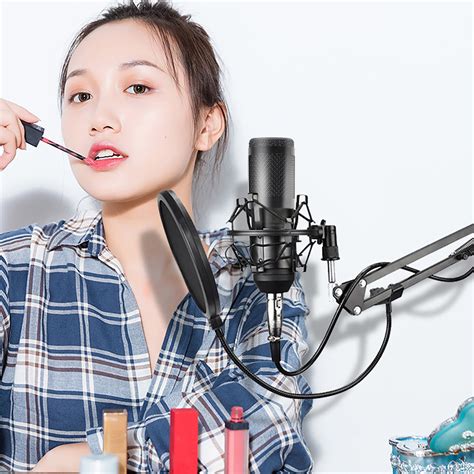 Bm800 Condenser Microphone Usb Sound Card Set Bracket Blowout Proof Recording Live Game Karaoke