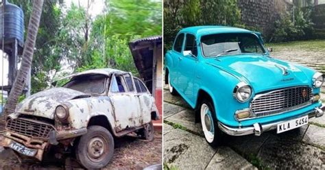 60 Year Old Crashed And Abandoned Hindustan Ambassador Restored To Full