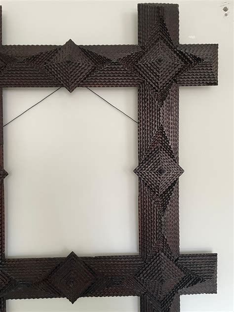 A Large Pair Of Beautifully Notched Tramp Art Frames For Sale At 1stdibs