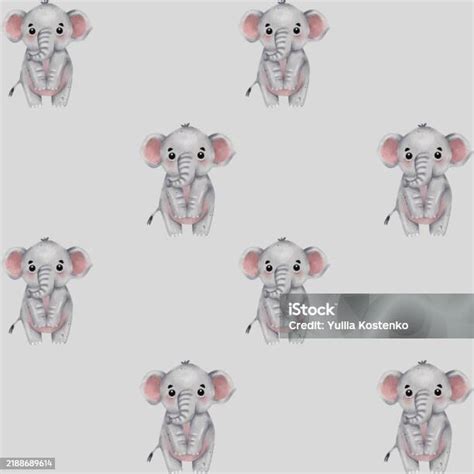 수채화 코끼리는 아이들의 장식과 프로젝트를 위한 장난기 넘치는 패턴을 만듭니다 귀여운에 대한 스톡 벡터 아트 및 기타 이미지