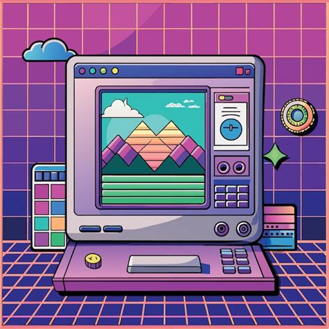 Premium Vector Cool Stories Or Post Template Retro Browser Computer Window In S Vaporwave