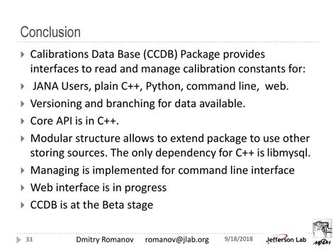 Calibration Database Dmitry Romanov October 6 Ppt Download