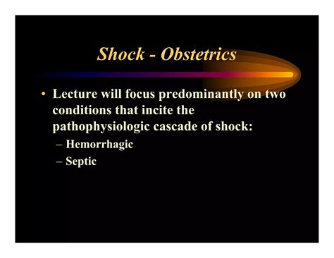 Obstetric Shock Pdf