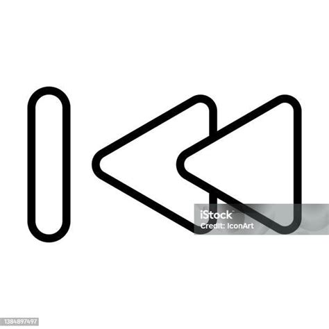 Rewind Symbol Icon From User Interface Collection Thin Linear Rewind