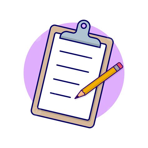 Clip Tablero Papel Y Lápiz Vector Ilustración PNG dibujos Tablero De