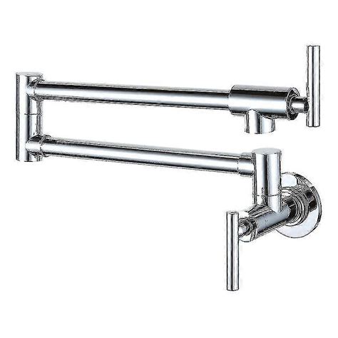 Wall Mounted Pot Filler Faucet Solid Brass Brushed Gold Folding Kitchen