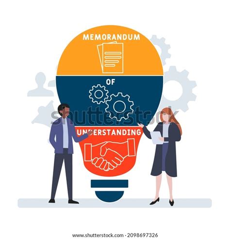 Mou Memorandum Understanding Acronym Business Concept Stock Vector
