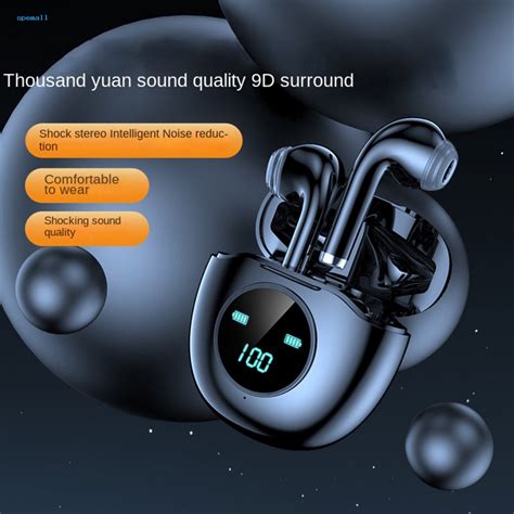 หูฟังอินเอียร์ไร้สาย Hifi ลดเสียงรบกวน หน้าจอดิจิทัล Led Bt 52 สเตอริโอ