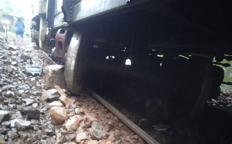 Train Derailed Following Rock Slide On Koraput Kothavalasa Rail Track