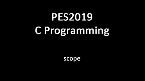 C Programming Scope Youtube